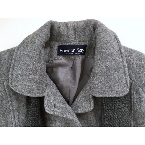 Herman Kay | Jackets & Coats | Euc Herman Kay Gray Wool Blend Coat ...